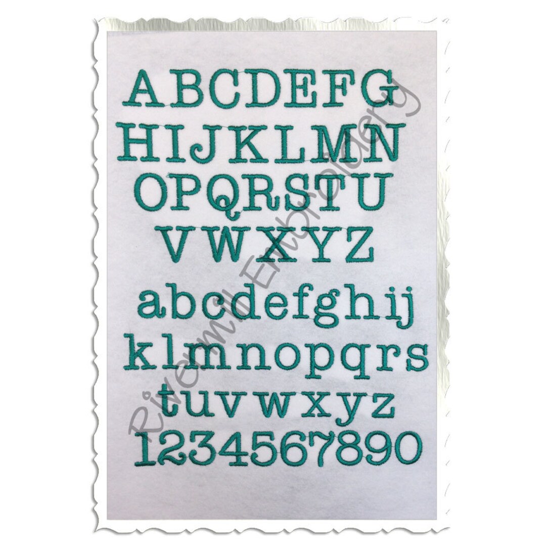 Typewriter Machine Embroidery Font Monogram Alphabet - 3 Sizes - BX ...
