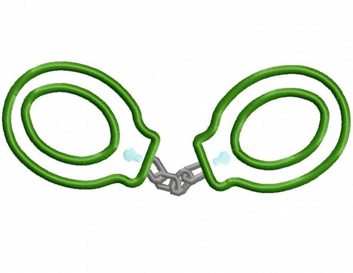 Applique Handcuffs Machine Embroidery Design - 4 Sizes - Instant ...