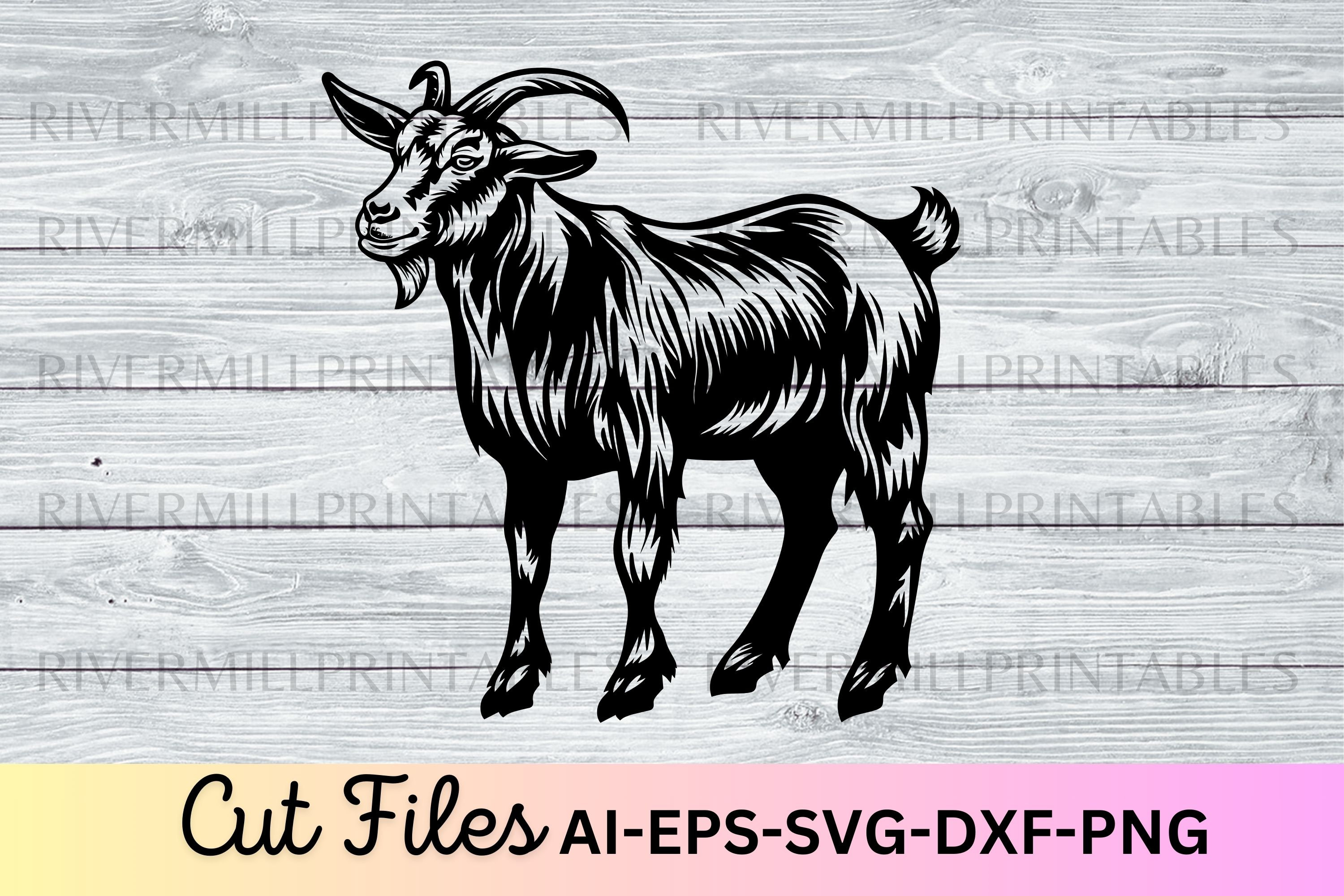 Goat SVG EPS Cut File Cricut Silhouette Stencil Vector Laser Etching ...