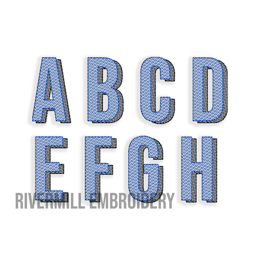 Sketch Shadow Machine Embroidery Font Monogram Alphabet - BX Files ...