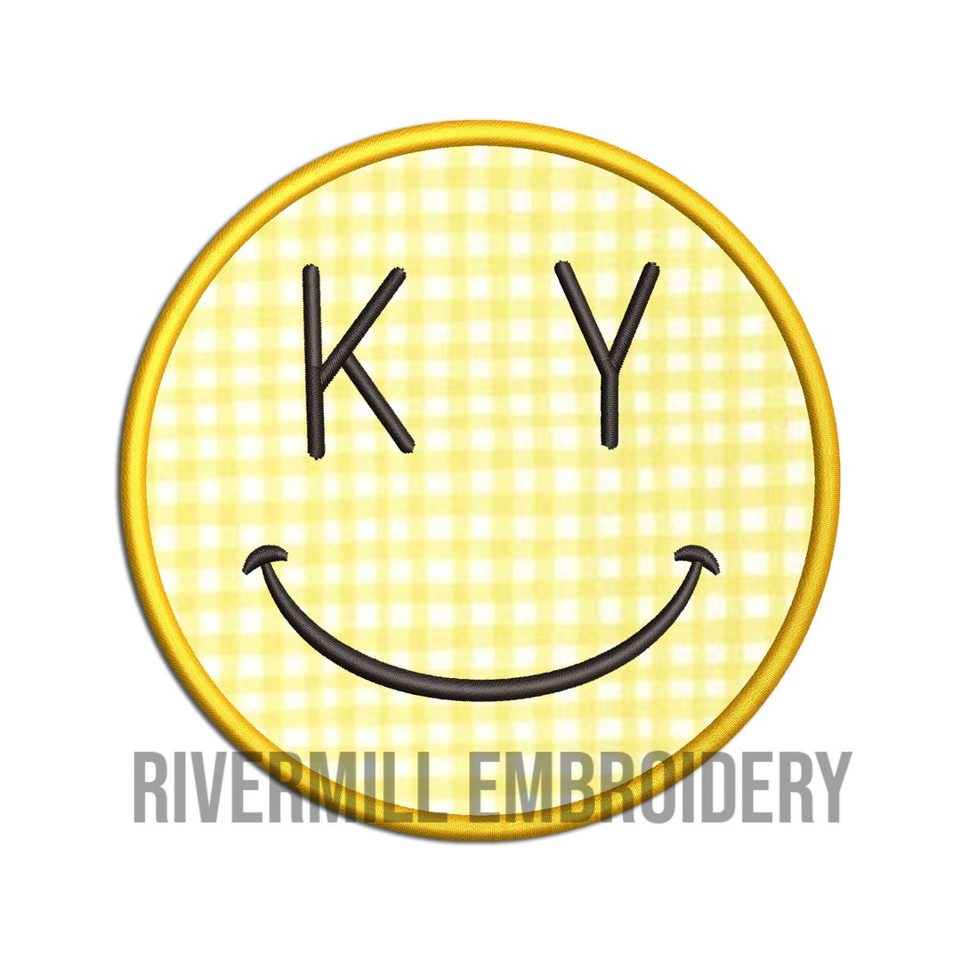 KY Kentucky Smiley Face Applique Machine Embroidery Design - 4 Sizes ...