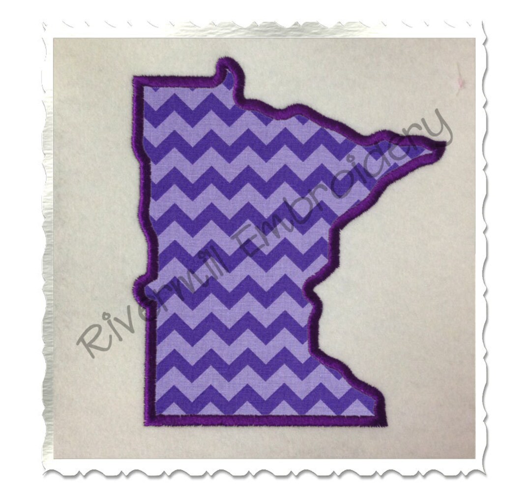 State of Minnesota Applique Machine Embroidery Design - 4 Sizes ...