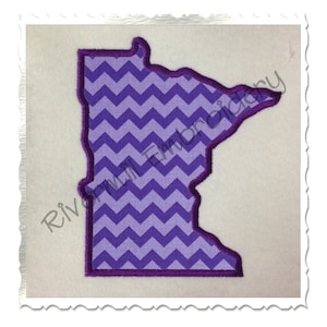 State of Minnesota Applique Machine Embroidery Design - 4 Sizes ...