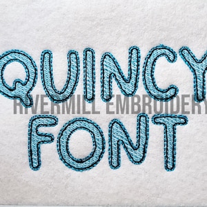 Quincy Machine Embroidery Font Monogram Alphabet - 3 Sizes Sketch Style ...