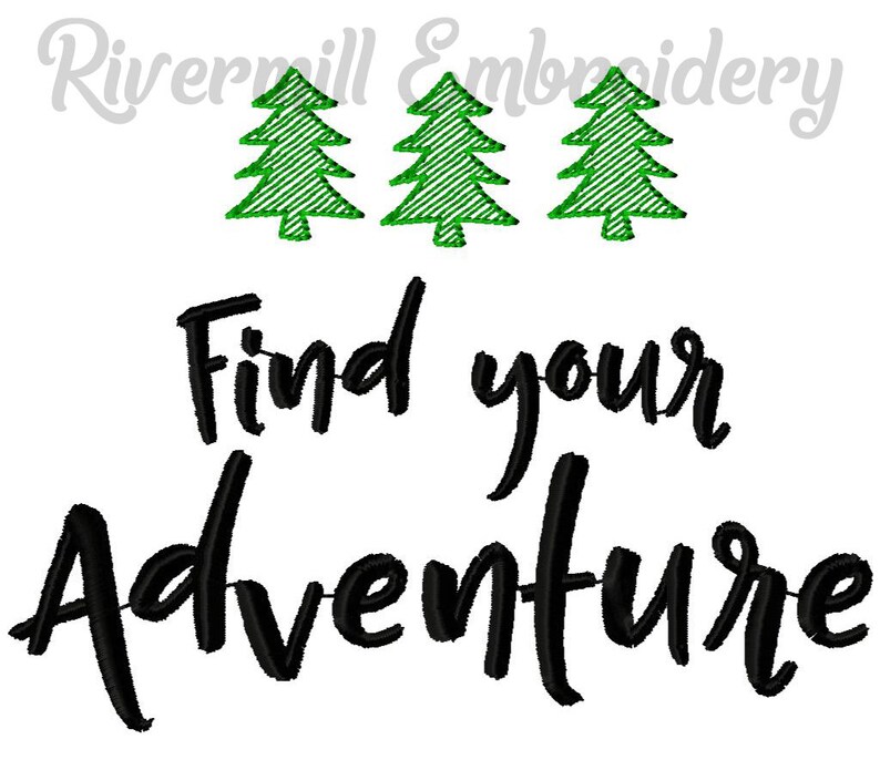 Find Your Adventure Sketch Trees Machine Embroidery Design 4 - Etsy