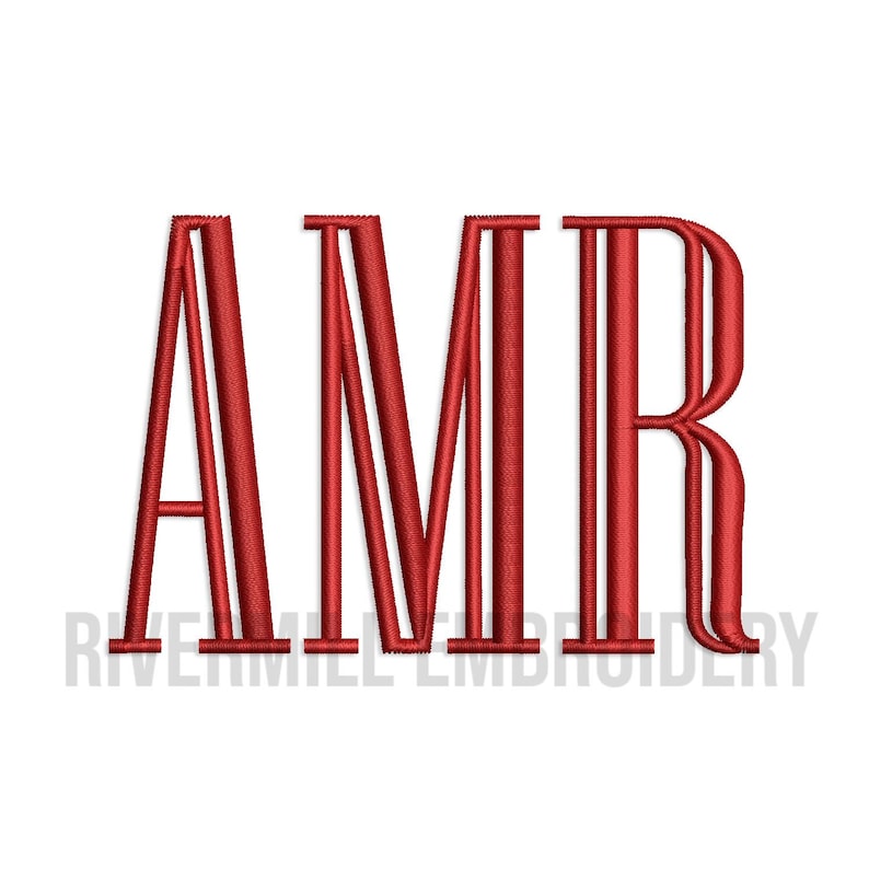 Engraved Monogram Embroidery Font Alphabet - 3 Sizes - 1.5 - 2 - 2.5 ...