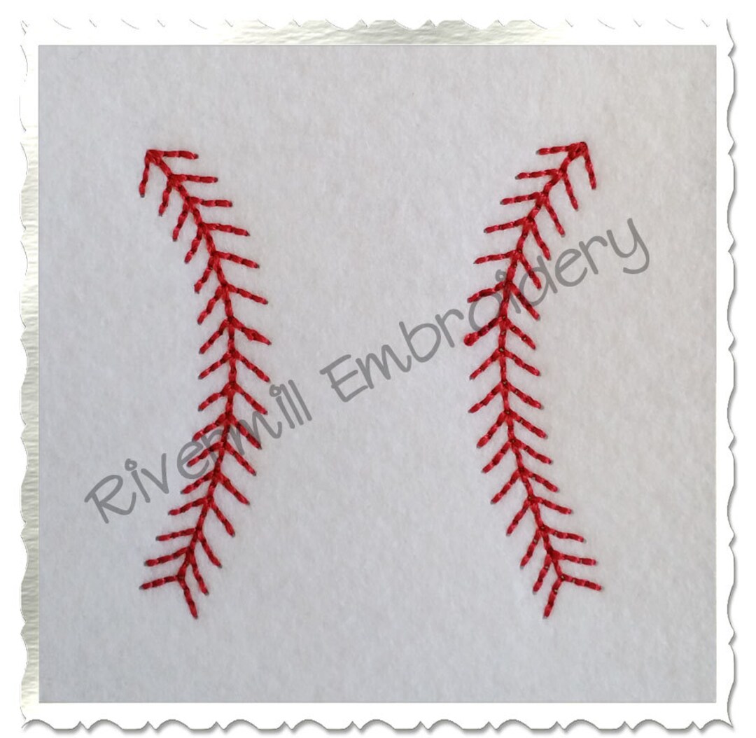 Small Baseball or Softball Stripes Machine Embroidery Design - 3 Sizes ...