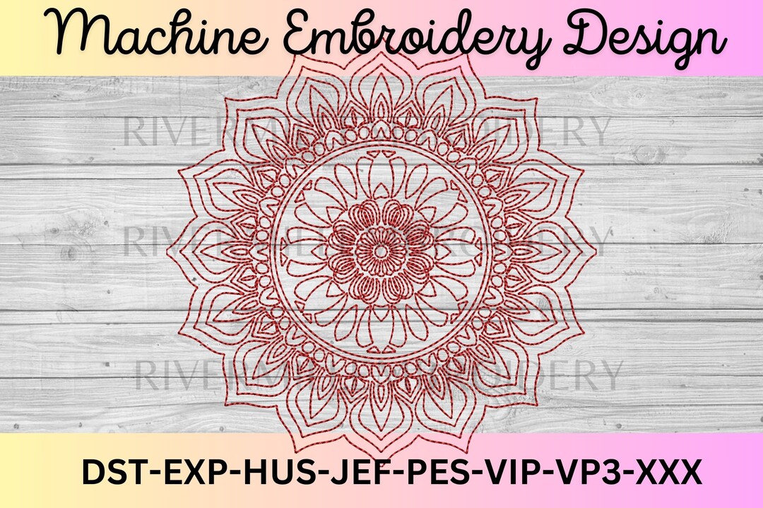 Bean Stitch Mandala Machine Embroidery Designs - 4 Sizes - Etsy