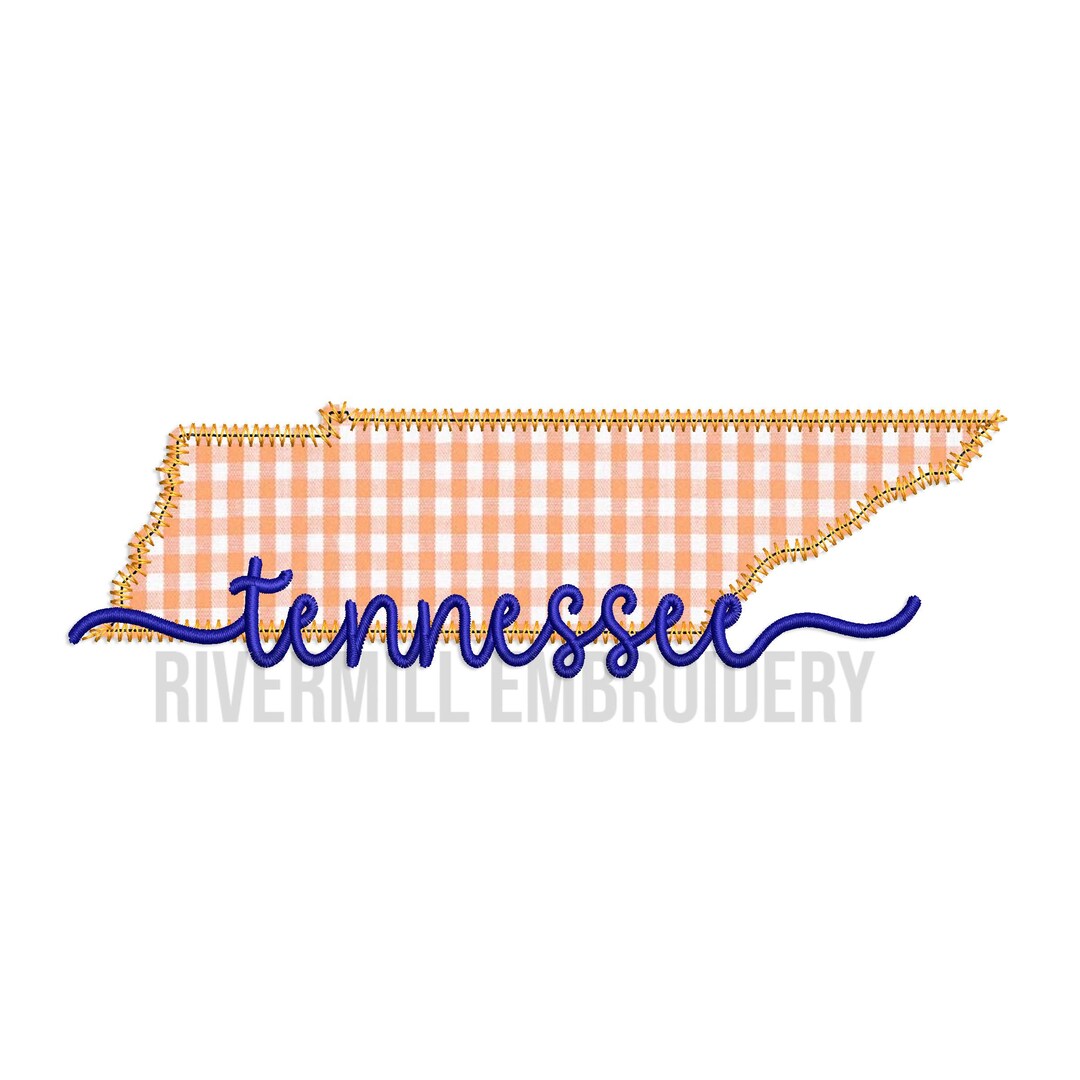 Tennessee TN Zig Zag Applique Machine Embroidery Design - 4 Sizes ...