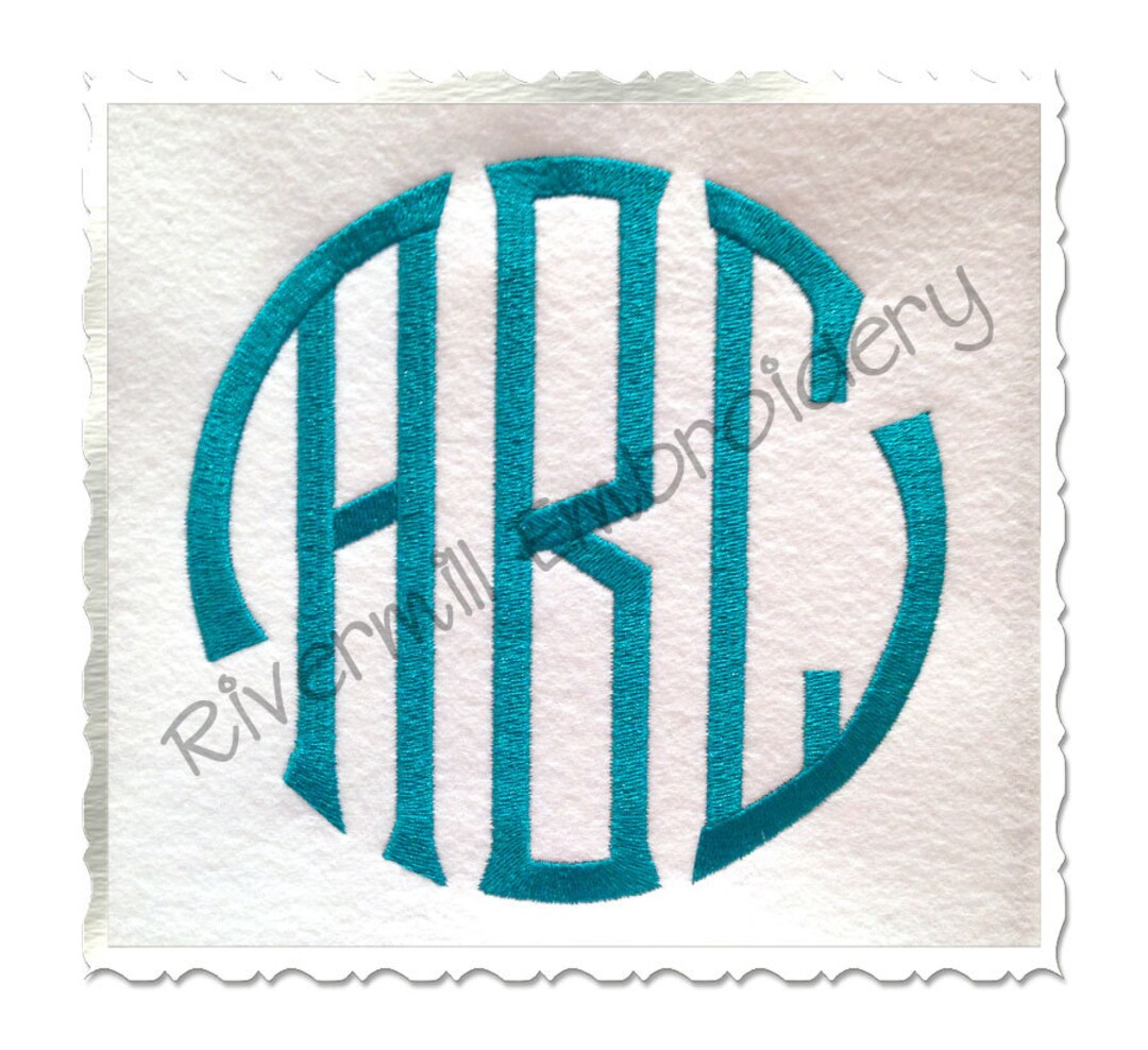 Large Seal 3 Letter Monogram Machine Embroidery Font Alphabet - 3 Sizes ...