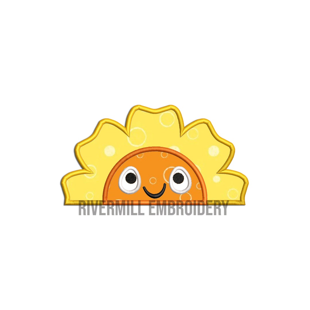 Applique Flower Peeker Machine Embroidery Design - Instant Download PES ...