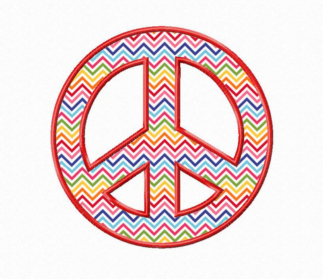 Peace Sign Applique Machine Embroidery Design - 4 Sizes - Instant ...