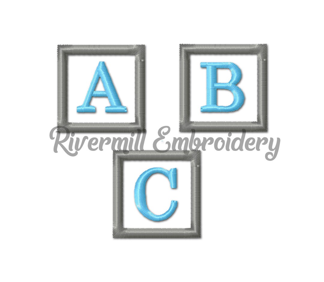 Small Square Monogram Initial Machine Embroidery Font Alphabet - 2 ...