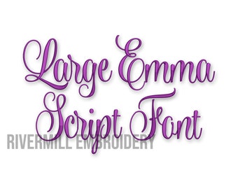 Emma Script Machine Embroidery Font Monogram Alphabet 3 - Etsy