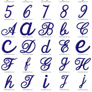 Elegant Script Machine Embroidery Font Monogram Alphabet - 3 Sizes - BX ...