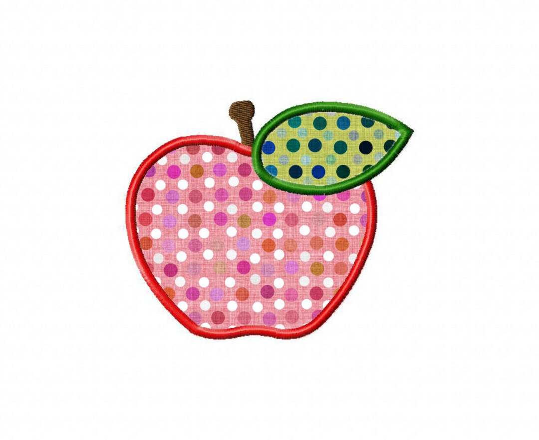 Apple Applique Machine Embroidery Design - 4 Sizes - Instant Download ...