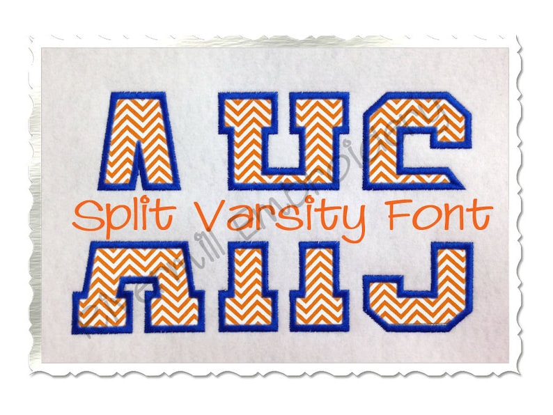 Split Varsity Alphabet Machine Embroidery Alphabet - 4 Sizes - BX Files ...