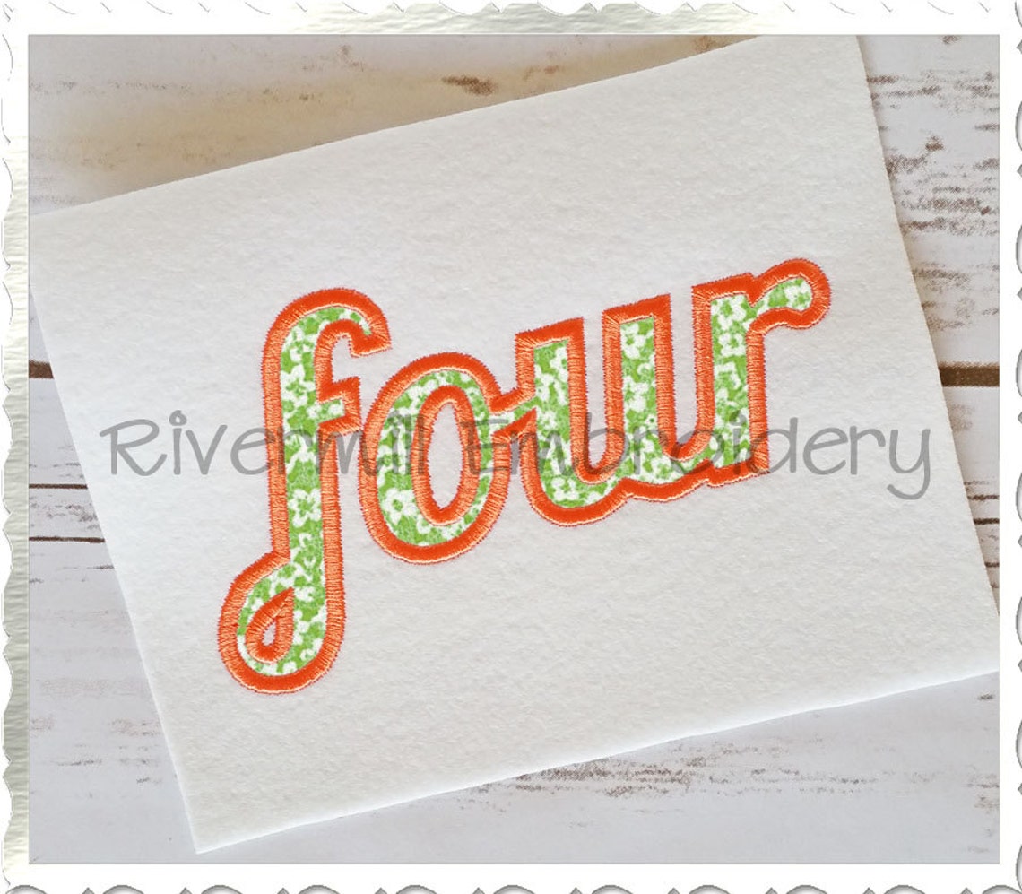 Applique Word four Machine Embroidery Design 3 | Etsy