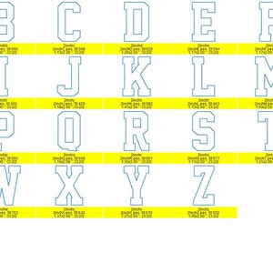 2 Inch Size Raggy Varsity Style Applique Machine Embroidery Alphabet ...