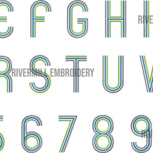 Large Lane Machine Embroidery Font Monogram Alphabet - 3 Sizes - BX ...