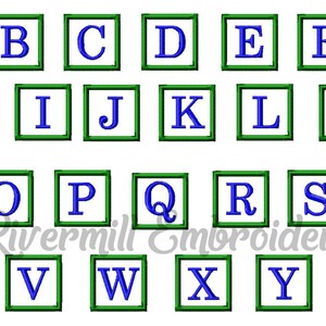 Small Square Monogram Initial Machine Embroidery Font Alphabet - 2 ...