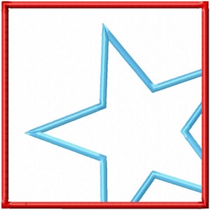 Star in a Square Frame Applique Machine Embroidery Design - 4 Sizes ...