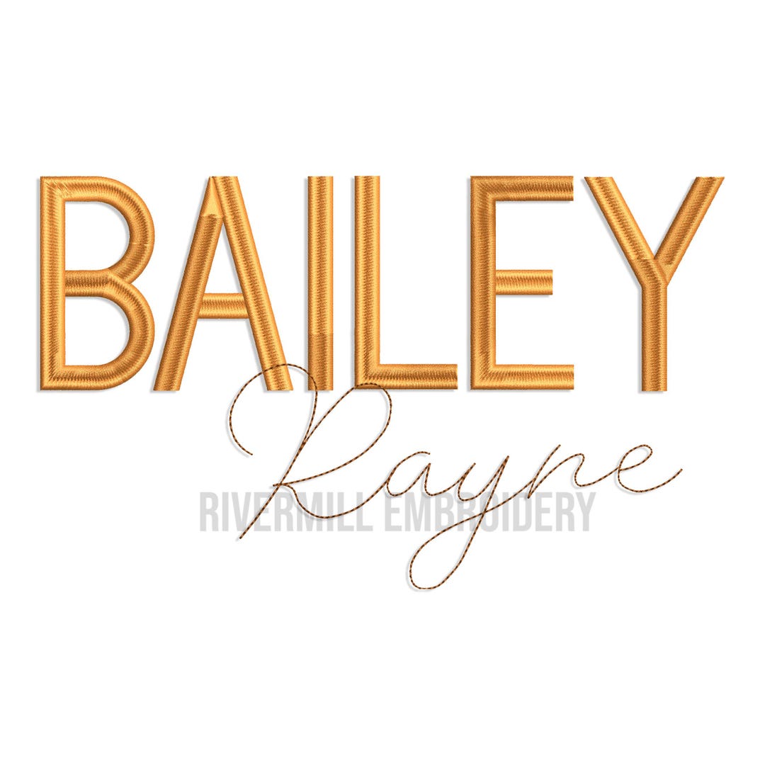 Bailey Rayne Machine Embroidery Font Duo Alphabet - 3 Sizes - Two Fonts ...