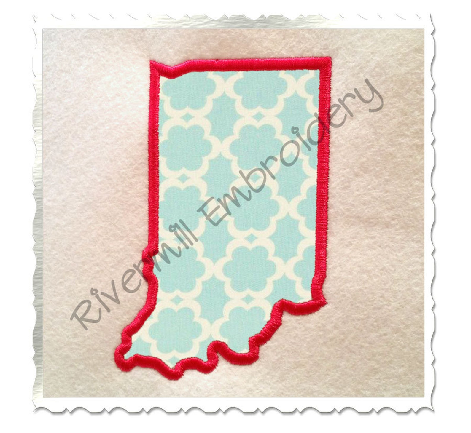 State of Indiana Applique Machine Embroidery Design 4 Sizes - Etsy