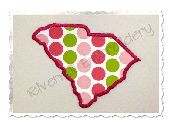 State of South Carolina Applique Machine Embroidery Design 4 | Etsy