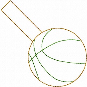 Basketball in the Hoop Snap Tab Key Fob Machine Embroidery Design - Etsy