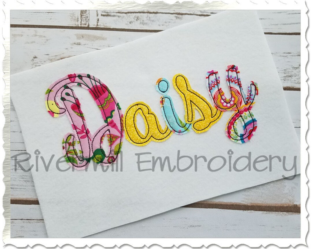Daisy Raggy Script Applique Machine Embroidery Font Alphabet - 4 Sizes ...