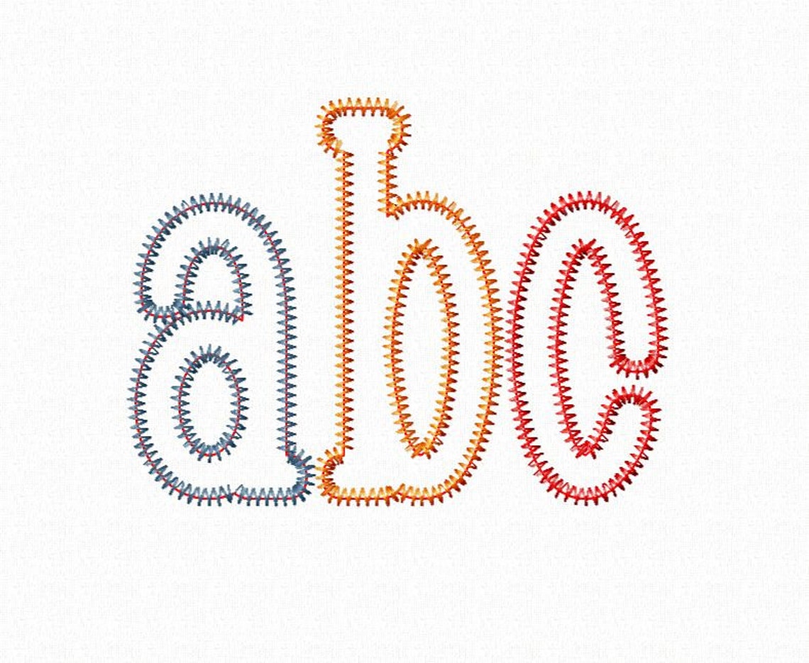 Zig Zag Chachie Applique Machine Embroidery Font Monogram Alphabet - 4 ...
