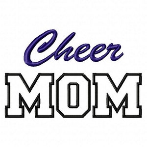 Cheer Mom Applique Machine Embroidery Design - 3 Sizes - Instant ...