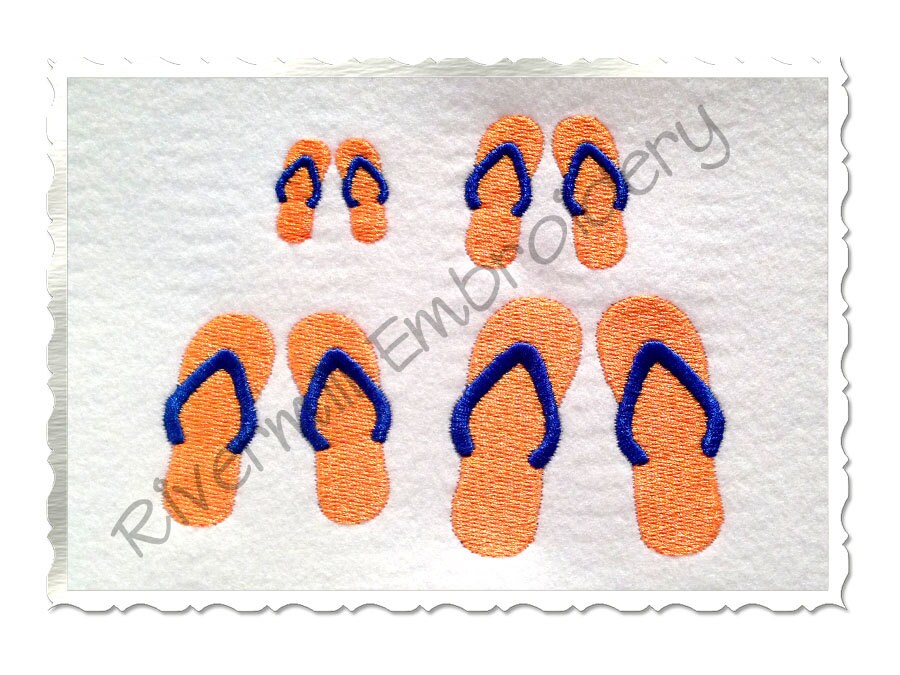 Mini Flip Flops Machine Embroidery Design - 4 Sizes - Etsy