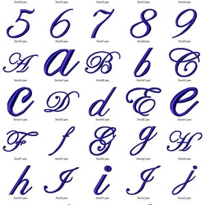 Edwardian Script Machine Embroidery Font Monogram Alphabet - 3 Sizes ...