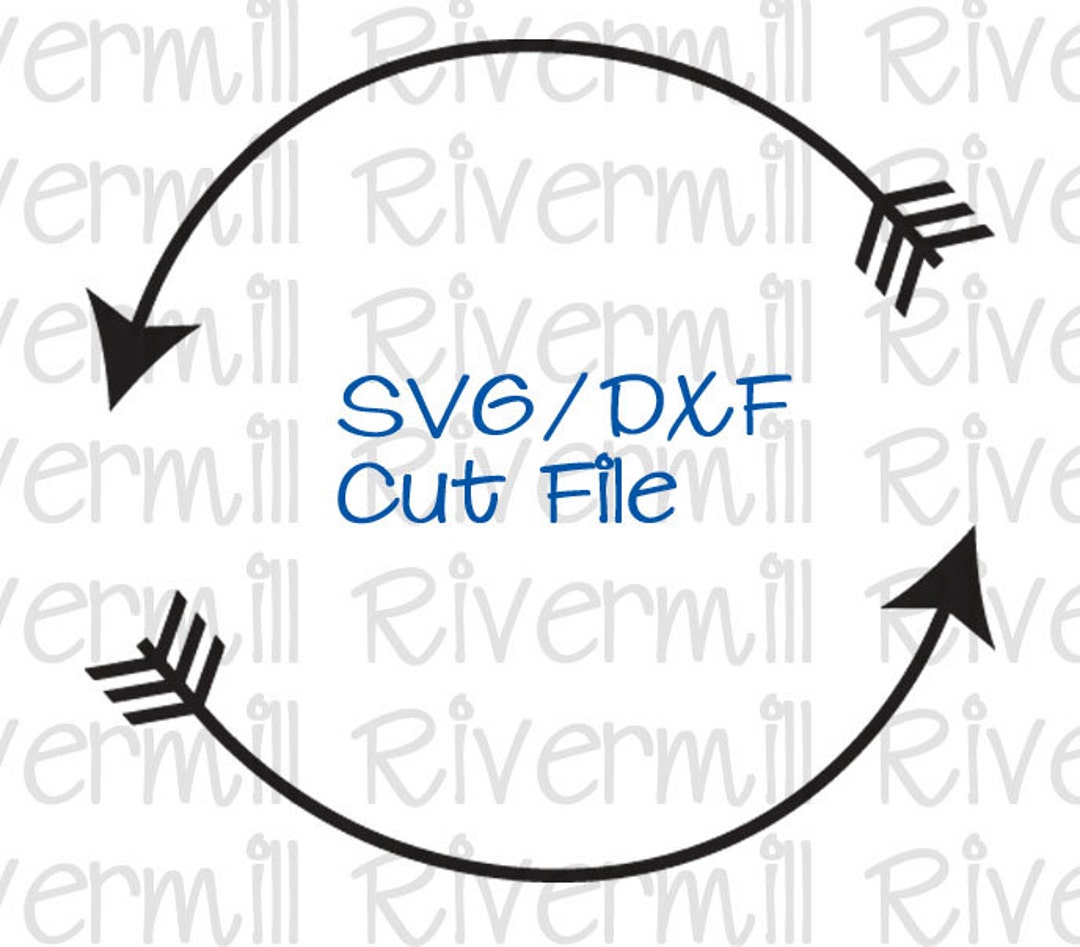 SVG DXF Circle Arrow Monogram Frame Cut File - Etsy