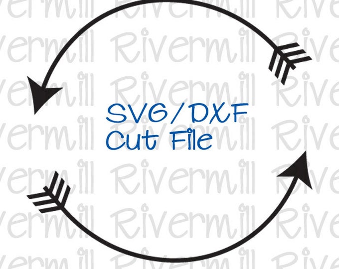 SVG DXF Circle Arrow Monogram Frame Cut File - Etsy