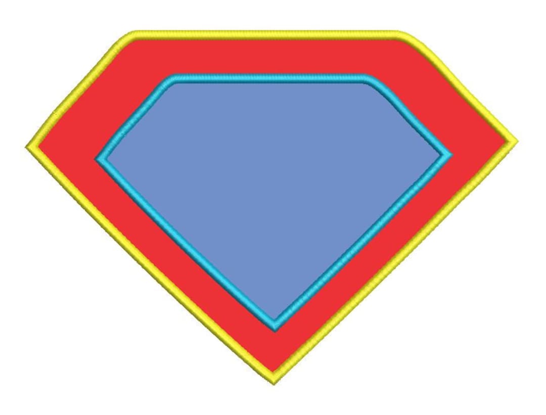 Double Applique Blank Superhero Shield Machine Embroidery Design - 6 ...