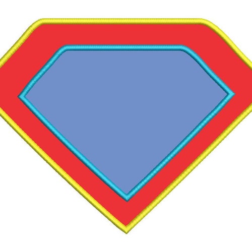 Double Applique Blank Superhero Shield Machine Embroidery - Etsy