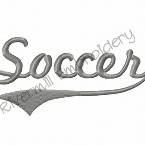 Soccer Word Design With Sports Swash Tail Machine Embroidery Design - 6 ...