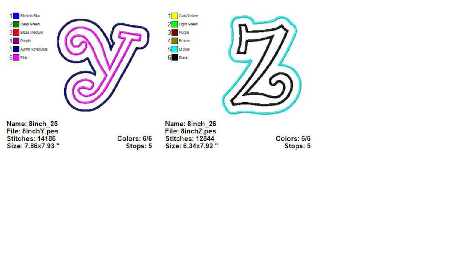 Double Applique Curlz Machine Embroidery Font Monogram Alphabet - 4 ...