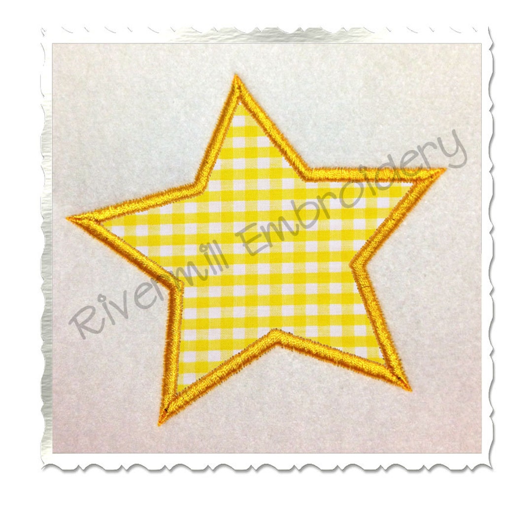 Applique Star Machine Embroidery Design - 4 Sizes - Instant Download ...