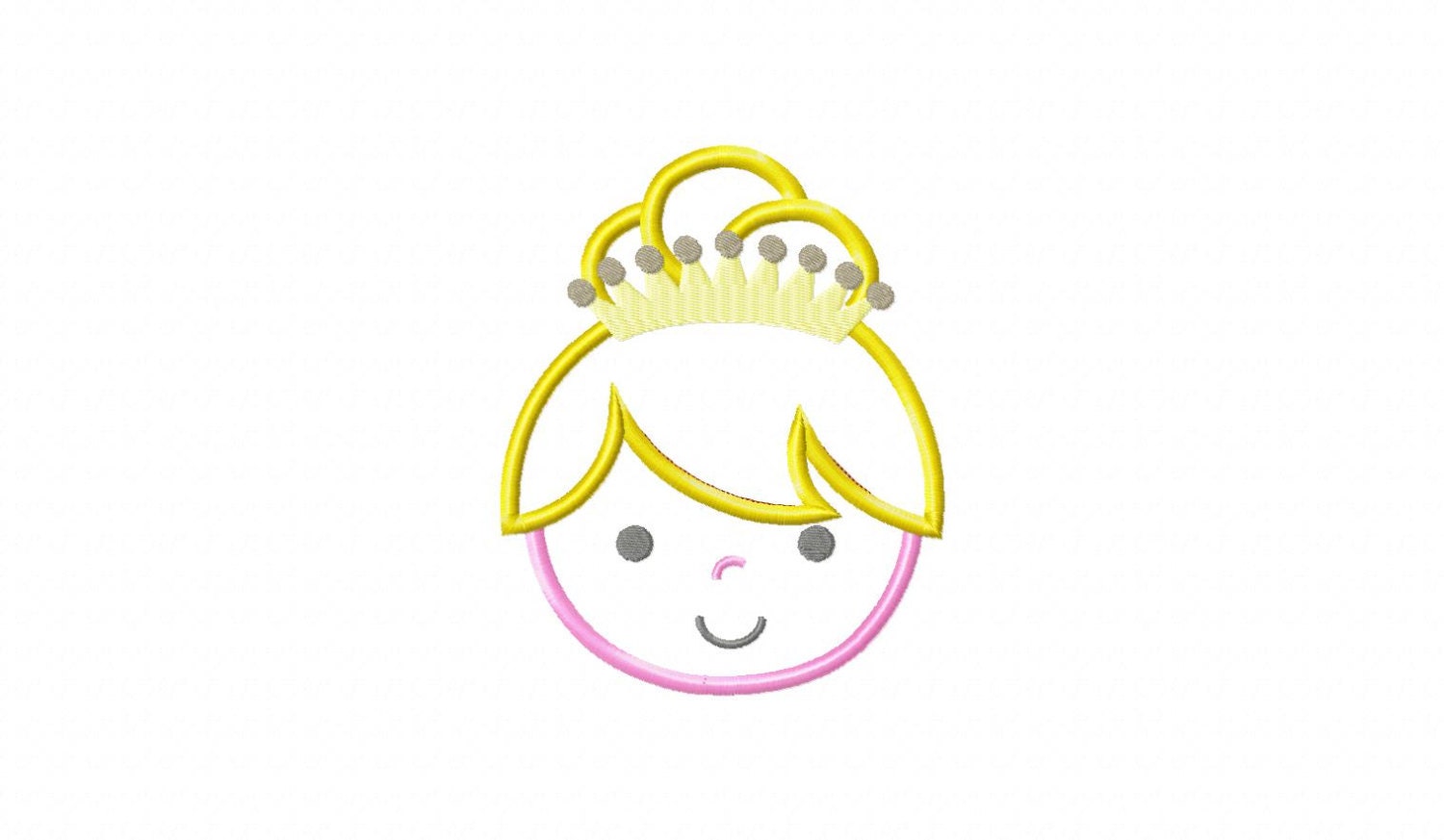 Princess Face Applique Machine Embroidery Design 3 Sizes - Etsy