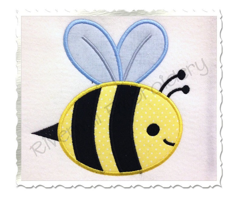 Bee Applique Machine Embroidery Design 4 Sizes - Etsy