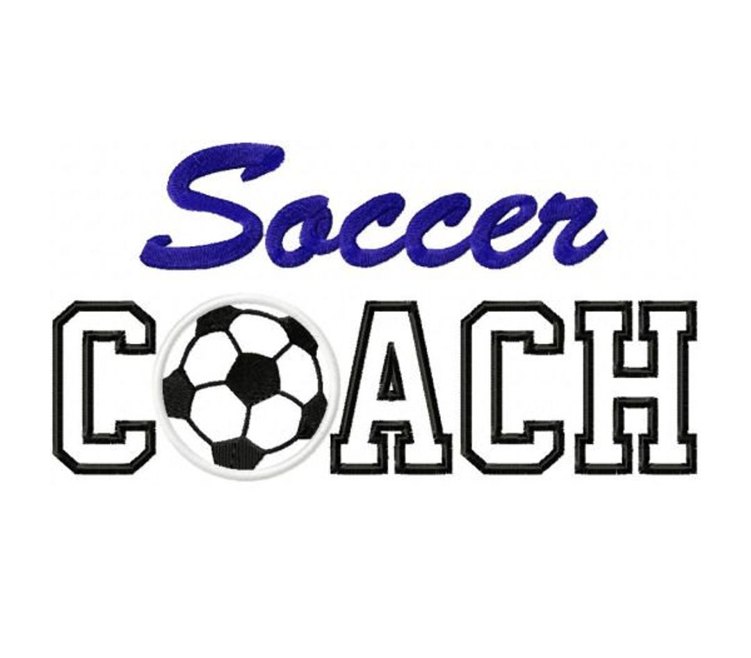 Soccer Coach Applique Machine Embroidery Design - 3 Sizes - Instant ...