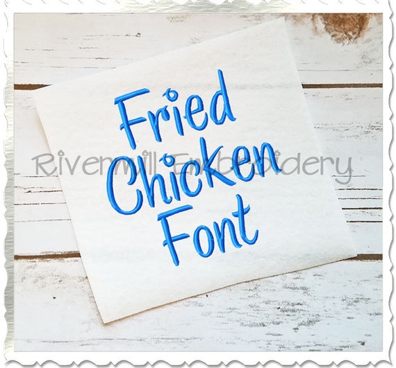 Fried Chicken Machine Embroidery Font Monogram Alphabet 3 - Etsy