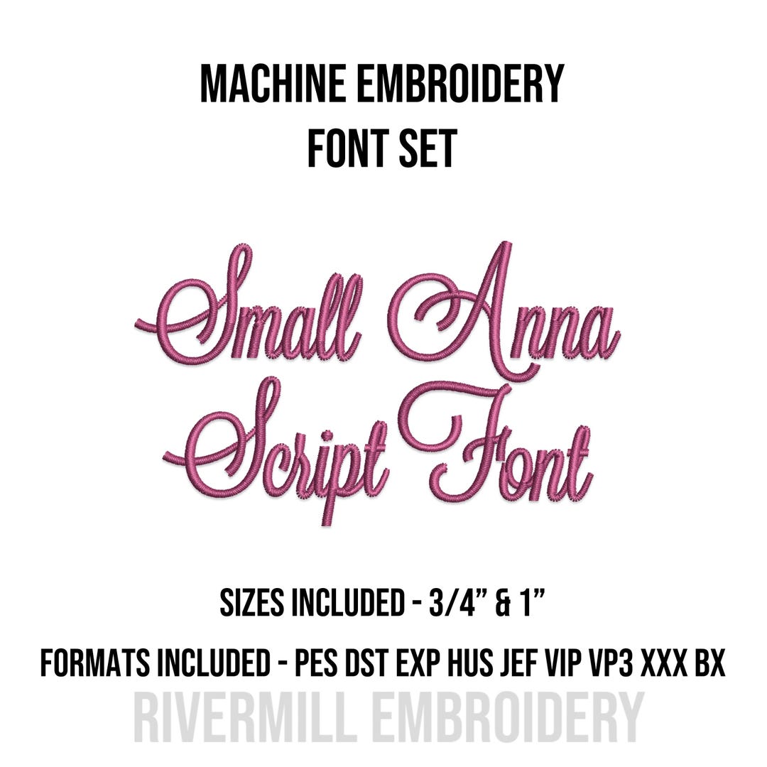Small Anna Script Machine Embroidery Font Monogram Alphabet - 2 Sizes ...