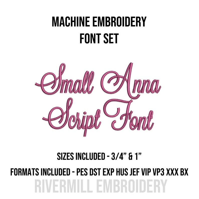 Small Anna Script Machine Embroidery Font Monogram Alphabet - 2 Sizes ...