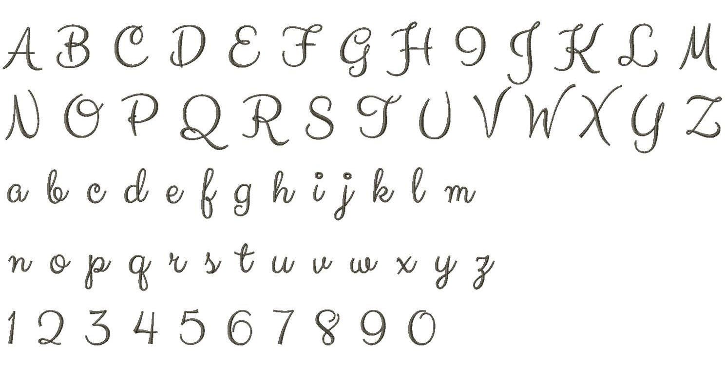 Clara Script Machine Embroidery Font Monogram Alphabet - 3 Sizes - BX ...