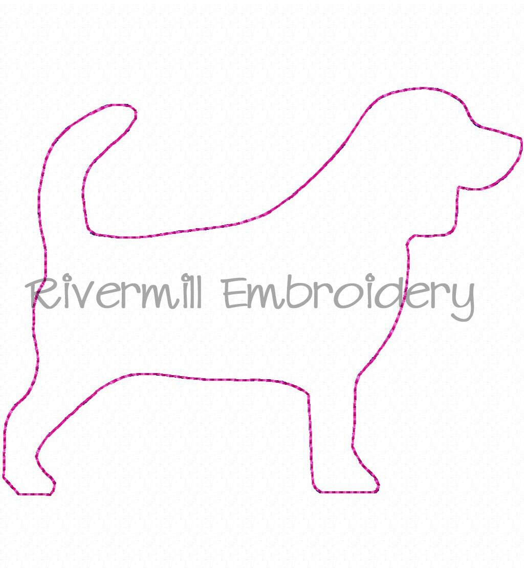 Raggy Applique Beagle Machine Embroidery Design 4 Sizes | Etsy
